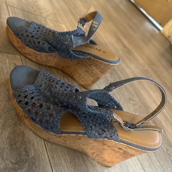 Mudd | Shoes | Denim Wedge Sandals | Poshmark